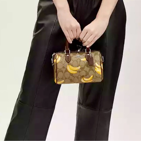 Coach | Bags | Coach Mini Rowan Crossbody Satchel Bag In Signature Canvas With Banana Print ...